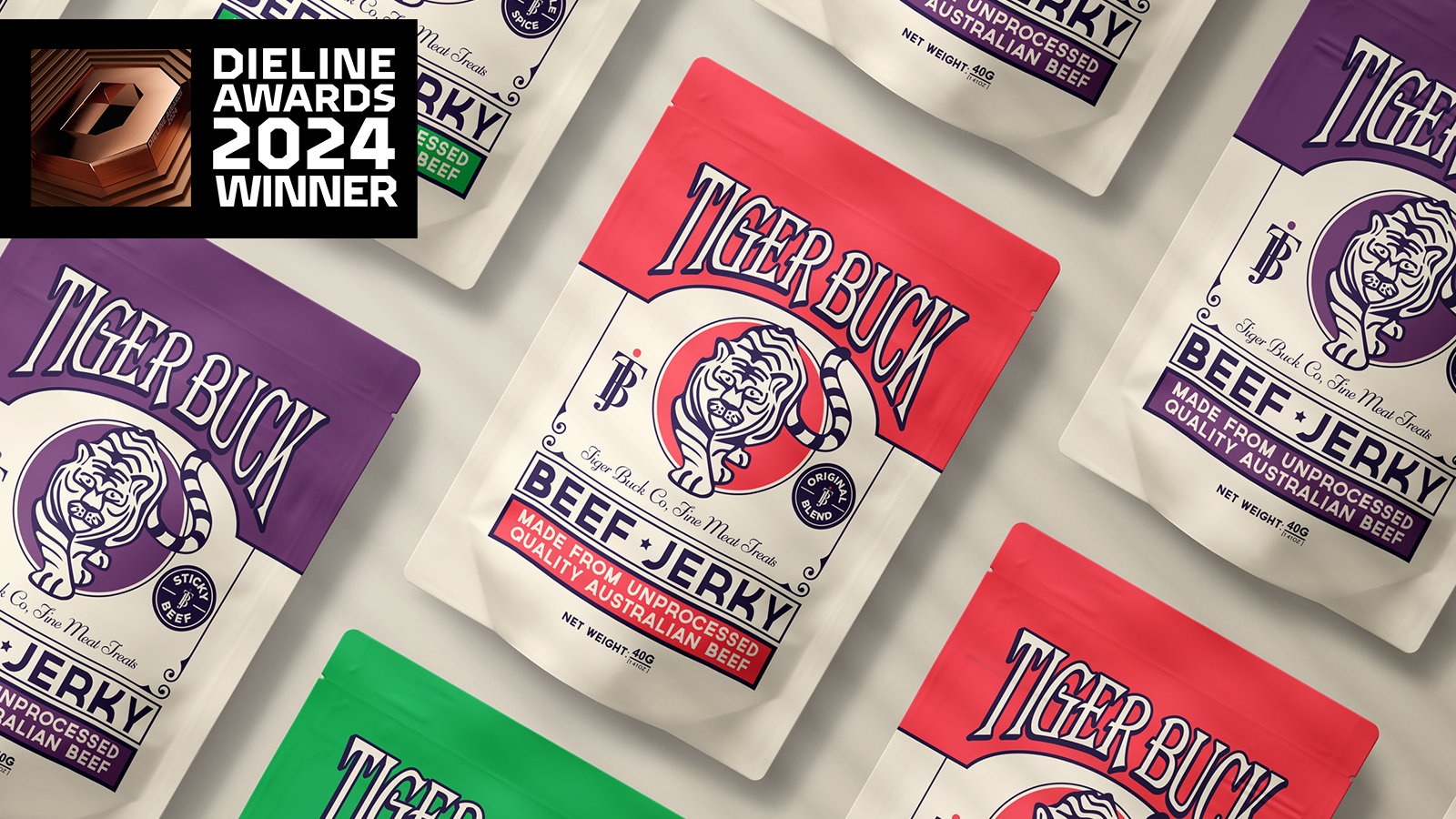 Tiger Buck wins a Dieline Award!
